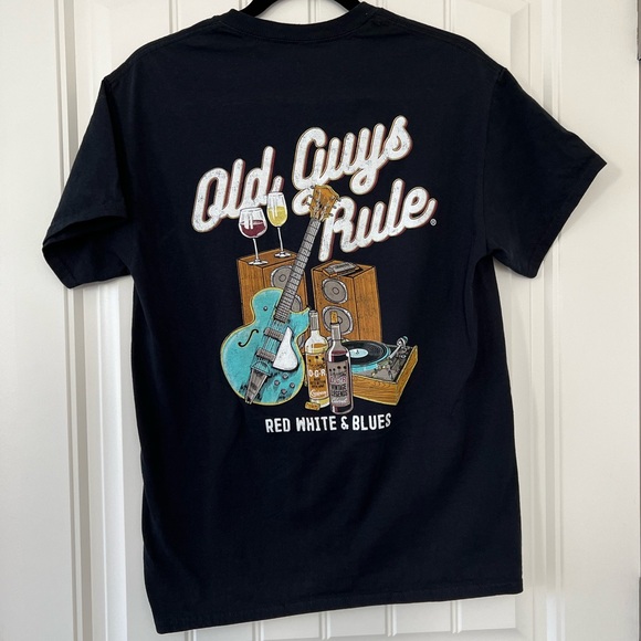 Old Guys Rule | Shirts | Nwot Old Guys Rule Red White Blues Guitar ...